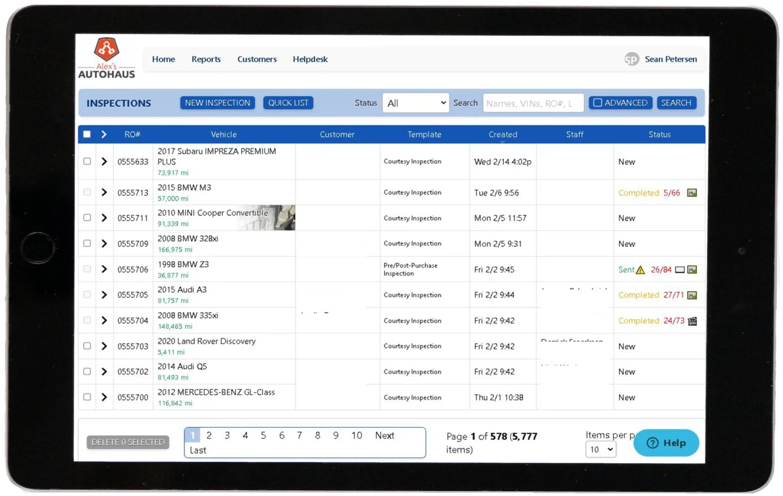 Digital Vehicle Inspections - Repair Shop Solutions
