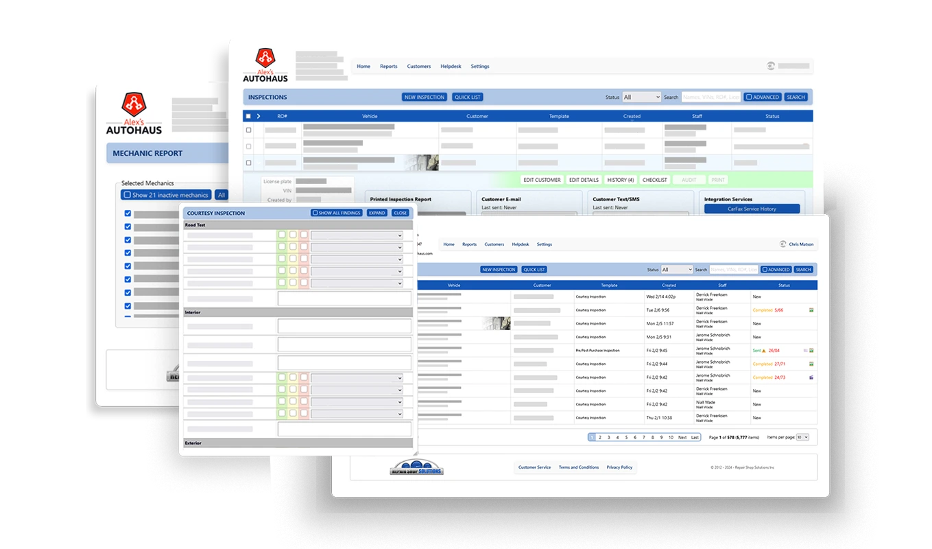 Digital Vehicle Inspections - Repair Shop Solutions